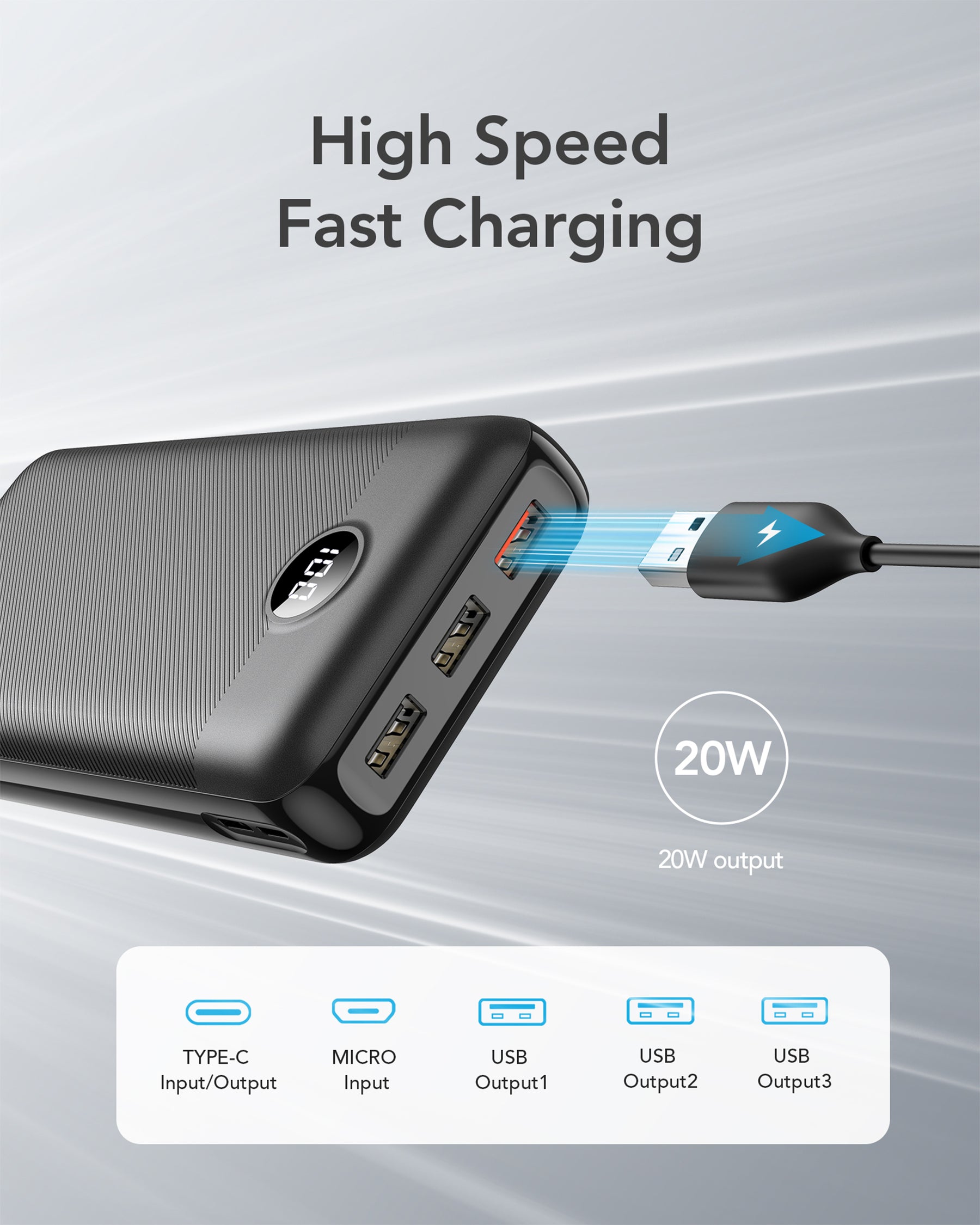 L30S 30000mAh Power Bank with Digital Display